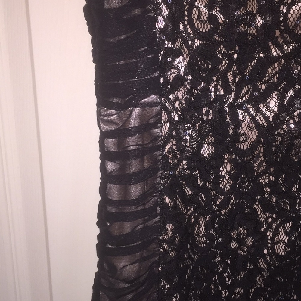 Sexy Sheer Accent Lace Cocktail Dress With Wrap - Gem